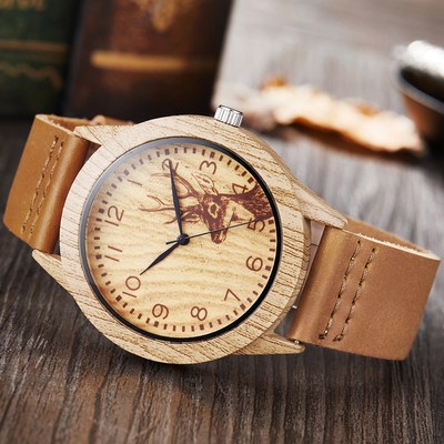 Reloj Hombre 2020 Fashion Design Deer Watch Men Wood Watche
