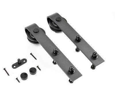 DIYHD 5FT-10FT Rustic Black Classic Sliding Barn Door Hardwa