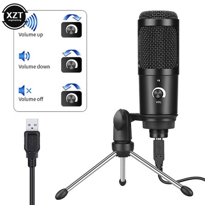 Metal USB Microphone For Laptop MAC Windows Studio Recordin