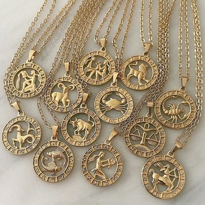 Popular Twelve Constellations Necklace Male Female Zodiac S
