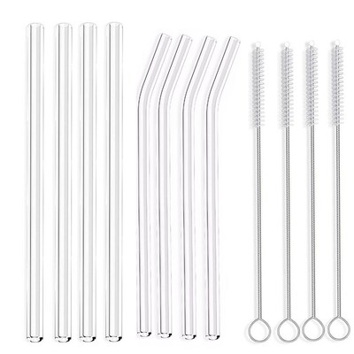 Big Extra Wide Straw Smoothie Glass Straws Reusable Long Dri