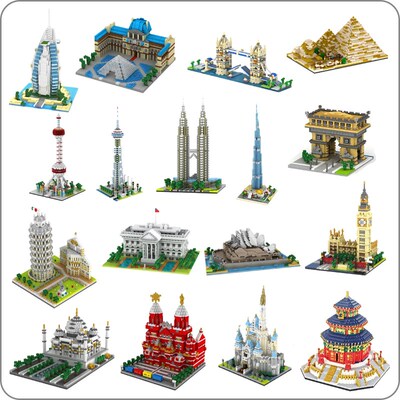 Hot YZ Blocks Mini Architecture model Taj Mahal building Br