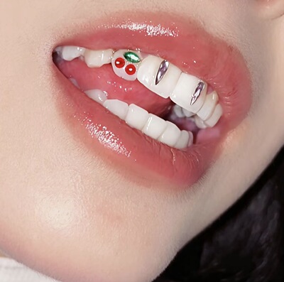 diy材料包小众辣妹爆闪牙钻饰品