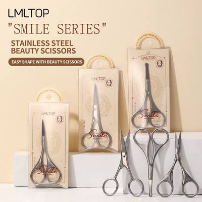 LMLTOP 外贸美容剪不锈钢圆头鼻毛剪尖头化妆小剪刀跨境 US25