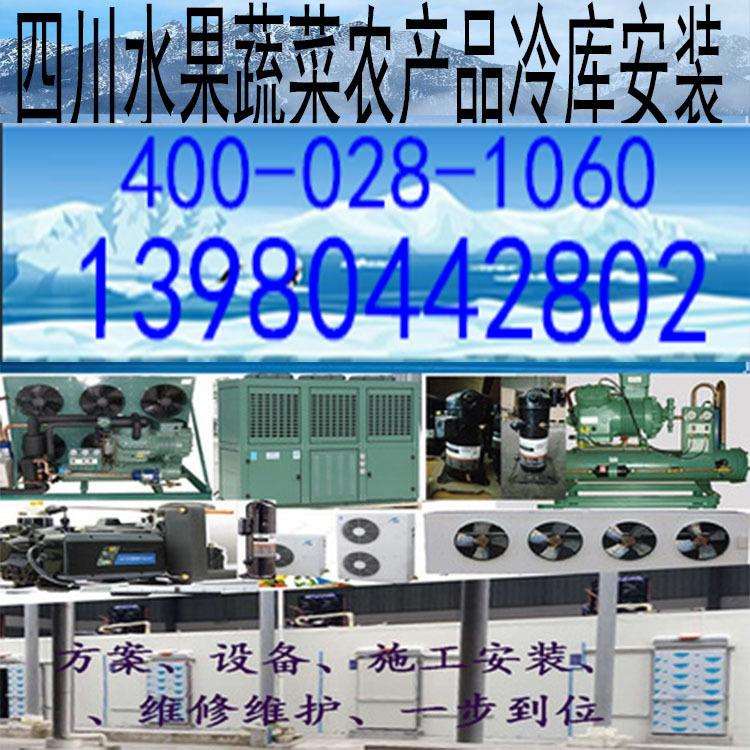 乐山南充宜宾蔬菜水果蔬菜农产品冷冻冷藏冷库保鲜冷冻库机组设备