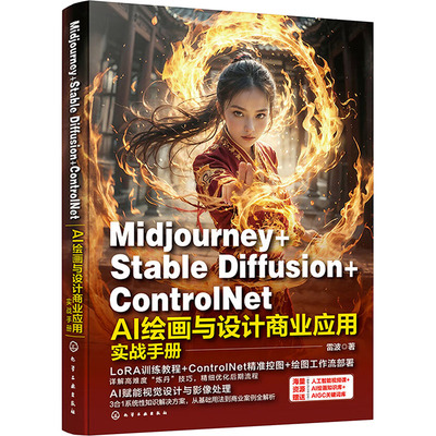 Midjourney+Stable Diffusion+ControlNet AI绘画与设计商业应用实战手册 化学工业出版社 雷波 著 计算机控制仿真与人工智能