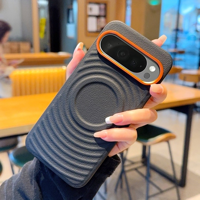 波漾纹适用谷歌Pixel9A手机壳新款pixel10proXL磁吸金甲Pixel10a磨砂素皮5g高级个性男女9PRO防摔全包保护套