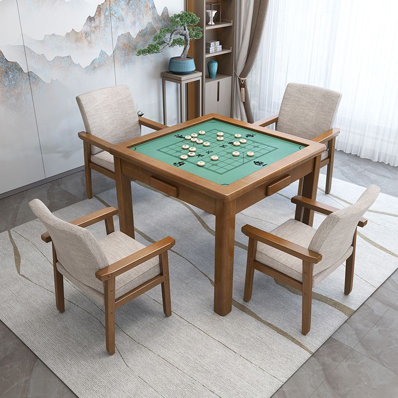 实木麻将桌棋牌桌椅组合家用简易手搓象棋麻将掼蛋专用桌四方桌子