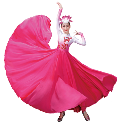 灯火里的中国演出服开场舞大摆裙