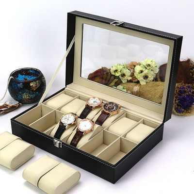 好货Clock Watches Jewelry Boxes Case Leather Watch Box Case