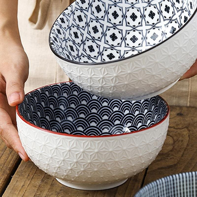 Nordic style crockery 8-inch large soup bowl