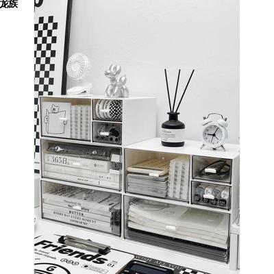 桌面抽屉式收纳型盒学生宿舍桌改造桌透上明亚克力小书分格置龙族