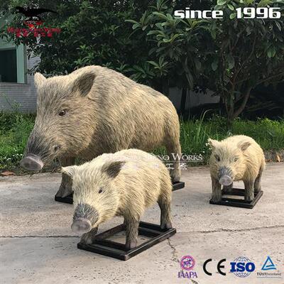 仿真动物仿真恐龙工厂山猪一家亲手工粘毛乐园打卡模型拍照摆件