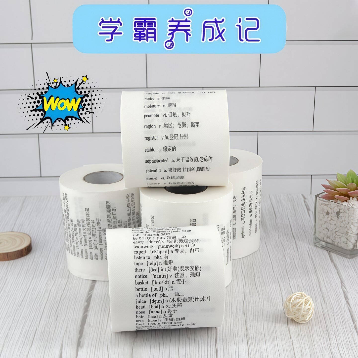 学霸数理化公式卫生纸英语单词小初高考研雅思手纸厕纸卷纸数独