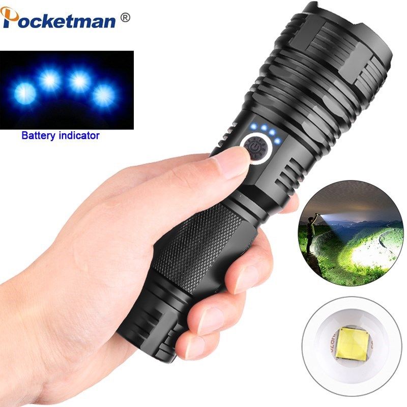 Most Powerful XHP70.2 LED Flashlight XHP50 Rechargeable USB_虎窝淘