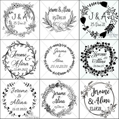 Custom Wedding Stamp Customized Photosensitive Circle Self