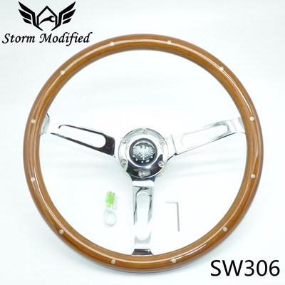 SuTong Universal Classic Real Mahogany Wood Steering Wheel w