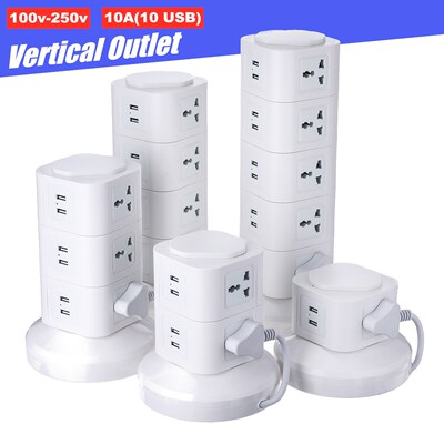 Multi Layer Vertical Power Socket Powerboard Tower Socket 9