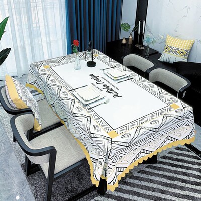 Polyester Cotton Tablecloth Print Color Pink Wedding Birthd