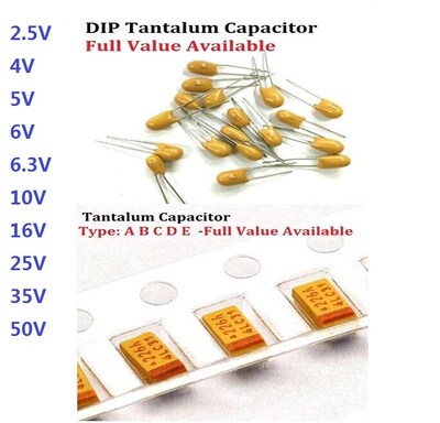 10pcs Tantalum Capacitor A B C D 476 106 6.3V 10V 16V 25V 35