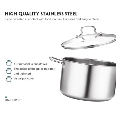 New Stainless Steel Saucepan Soup Pot Dairy Saucepan And Noo