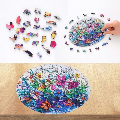 Flowers Wooden Animal Jigsaw Puzzles For Adult Kids Educatio