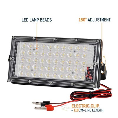 Crocodile Clip Led Flood Lights 50W DC12V LED Outdoor Lighti