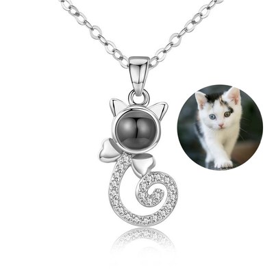 New Arrival Custom Cat Pet Photo Projection Necklace Pendan
