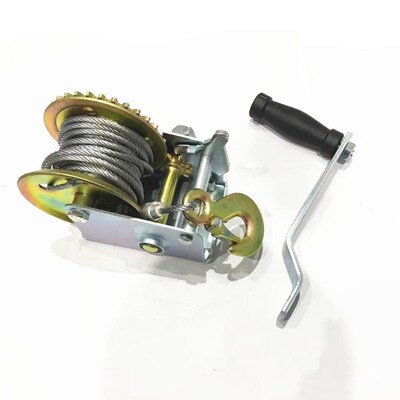 WFHEATER 600lbs Mini Portable Manual Winch Set Hand Winch wi
