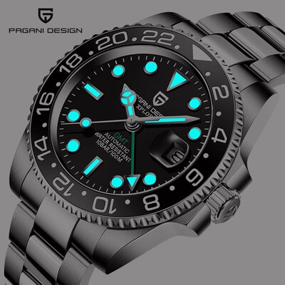 PAGANI DESIGN Men Stainless Steel Watch Sapphire Crystal Ce