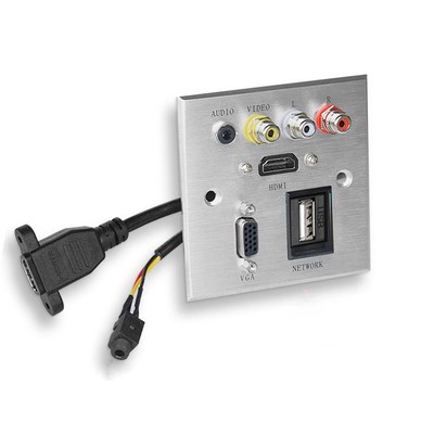Aluminum panel wall multimedia socket VGA USB AUDIO F L R H
