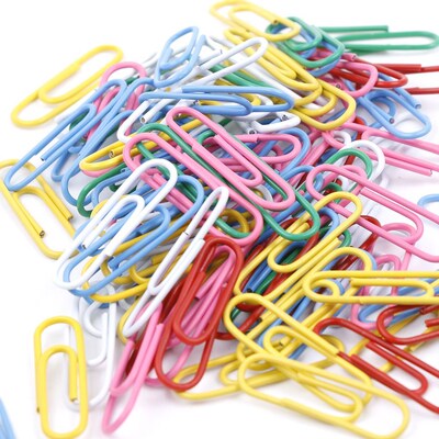 100 pcs/set Paper Clips Staple Files Parentheses Multi 0.8