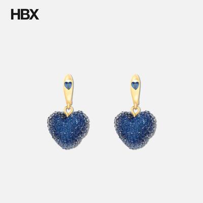 Crystal Haze Mini Jelly Heart Hoops 耳饰女HBX