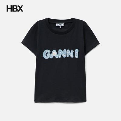 Ganni Logo Embroidery Baby Fit T-Shirt 短袖T恤女HBX