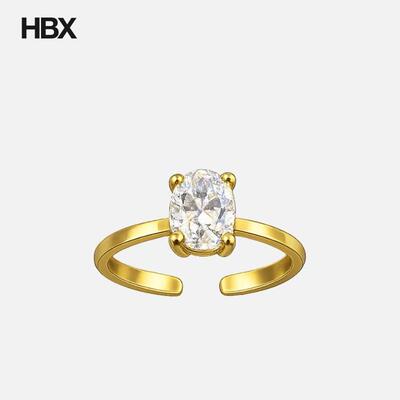 Crystal Haze Oval Cut Toe Ring 戒指女HBX