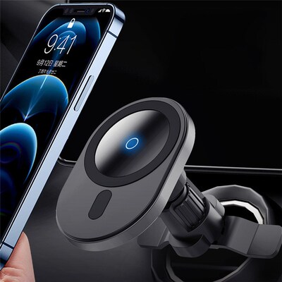 15W HaloLock Wireless Car Magsafe Charger Airvent Mount Mag