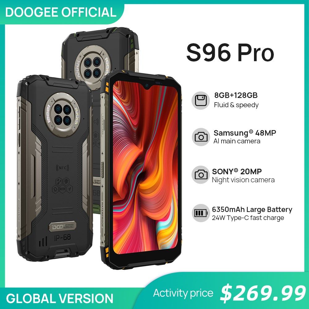 DOOGEE S96 Pro Waterproof Rugged Phone 48MP Round Quad Came_虎窝淘
