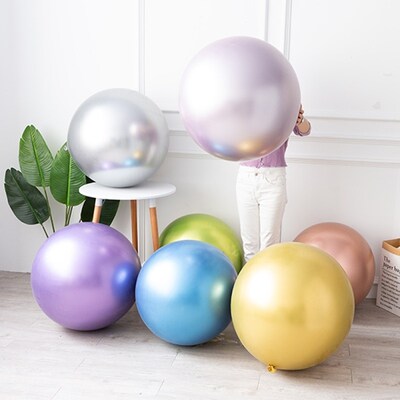 1pc 36 inch huge Chrome metallic latex balloons big size