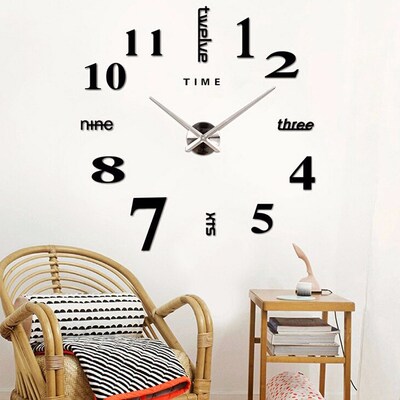 Mirror Clock Horloge Home-Decor Living-Room Creative Acrylic