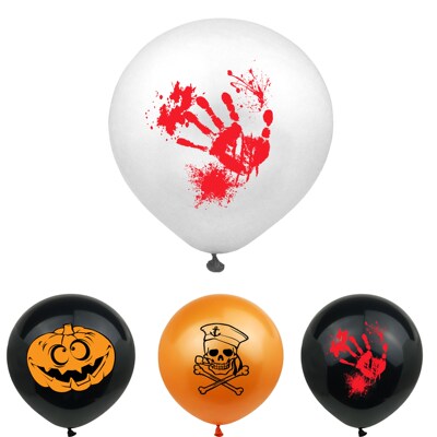 Halloween skull pumpkin blood handprint latex balloon 12