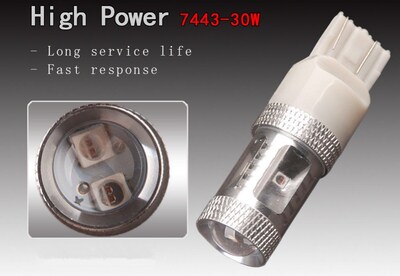2X 1200LM 7443 7440 T20 Pure Red High Power 30W LED Tail Bra