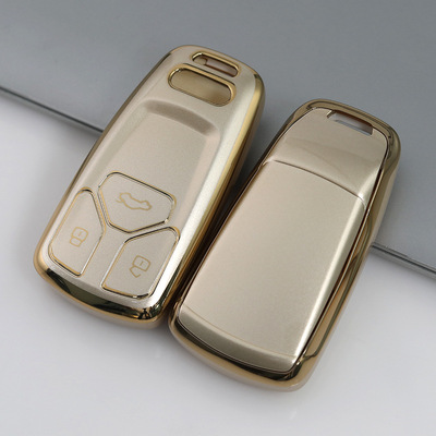 现货爆款适用奥迪A4L钥匙套A6LA8L壳q4e/q6/q7/q8/a3流沙车钥匙包