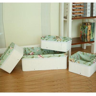 藤编织收纳筐田园竹编篮子布艺收纳篮零食收纳盒杂物整理箱框子