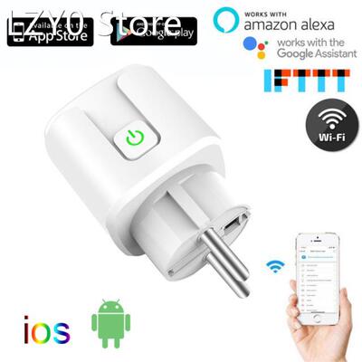 Tuya WiFi EU Smart Plug 16A 100-240V Adapter Wireless Remote