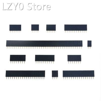 10PCS 2.54mm Single Row Female 2-40P PCB socket Board Pin He