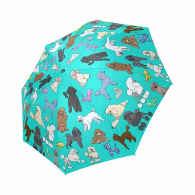 Poodle Umbrela Aqua Custom Umbrella Waterproof Sun Rain