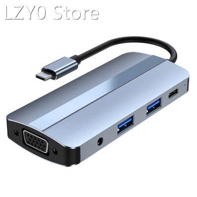 8 In 1 Type-C To HDMI+Vga+Pd+Sd+Tf+Auido+USB3.2+2.0 Expansio