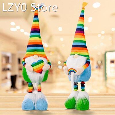 Easter Rainbow Plush Dwarf Doll Faceless Retractable Standin