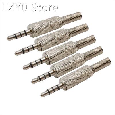 2/5Pcs Metal Audio Plug 3.5mm 4 Poles Male Headphone Solderi
