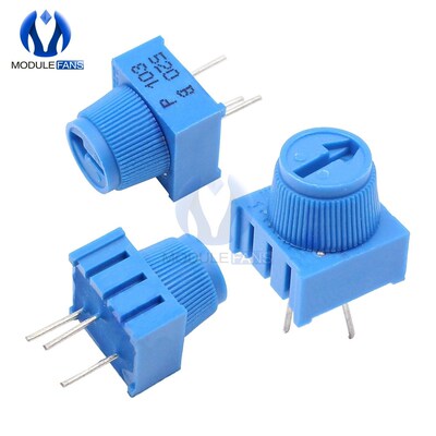 10PCS Potentiometer Resistor 10K Ohm Single Turn Breadboard